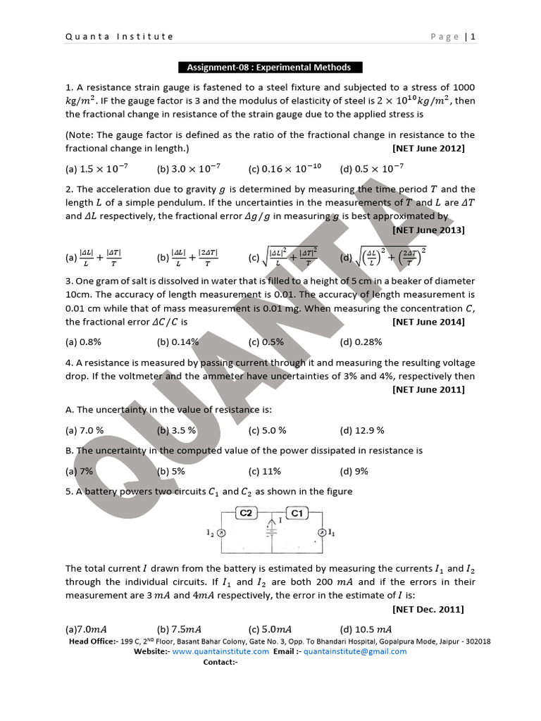 Assignment 8 Experimentalmethod | PDF | Pendulum | Viscosity
