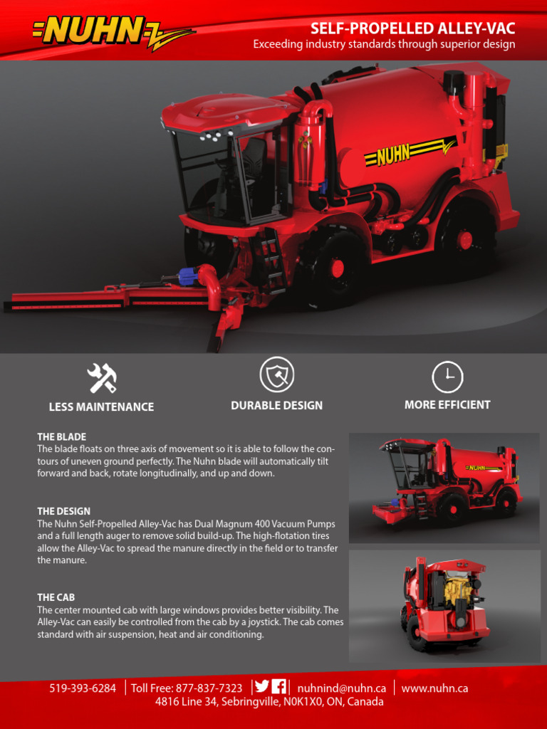 NUHN SELF-PROPELLED ALLEY-VAC | PDF | Vehicles | Motor Vehicle