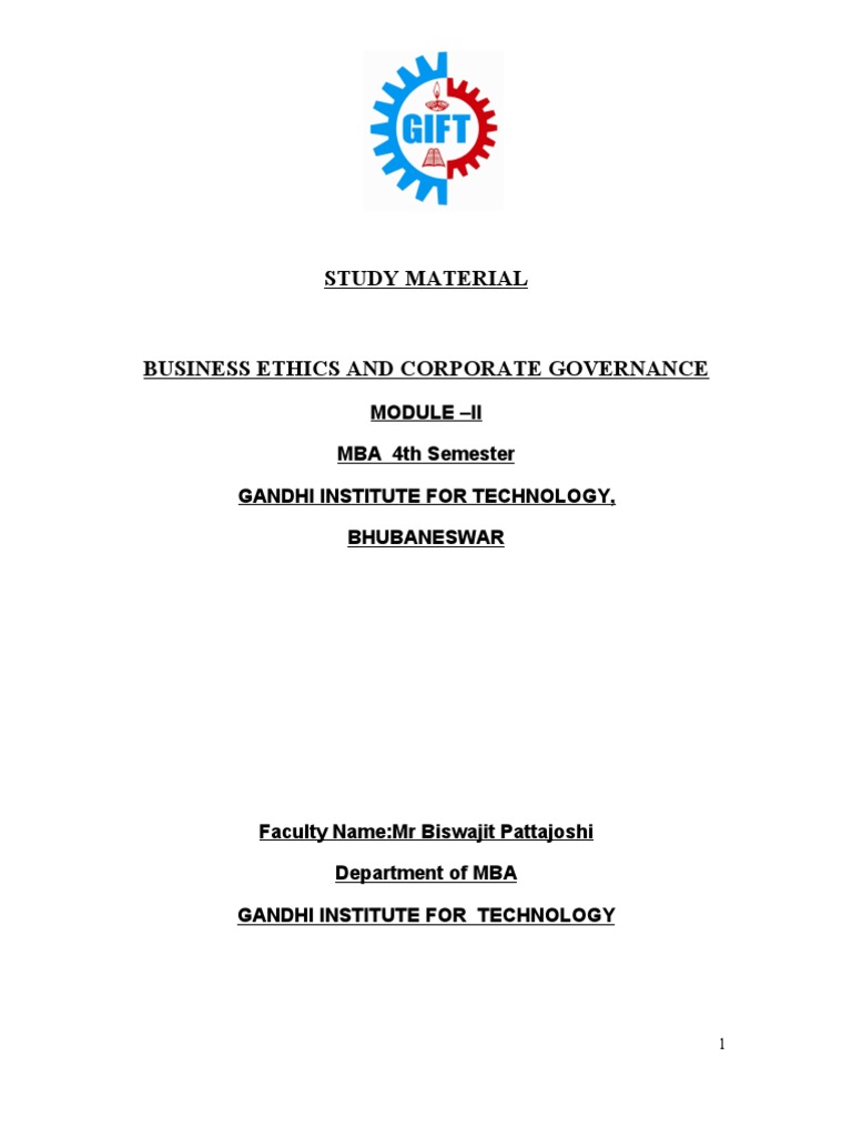 BJP Becg Mba 4th Sem | PDF | Corporate Governance | Governance