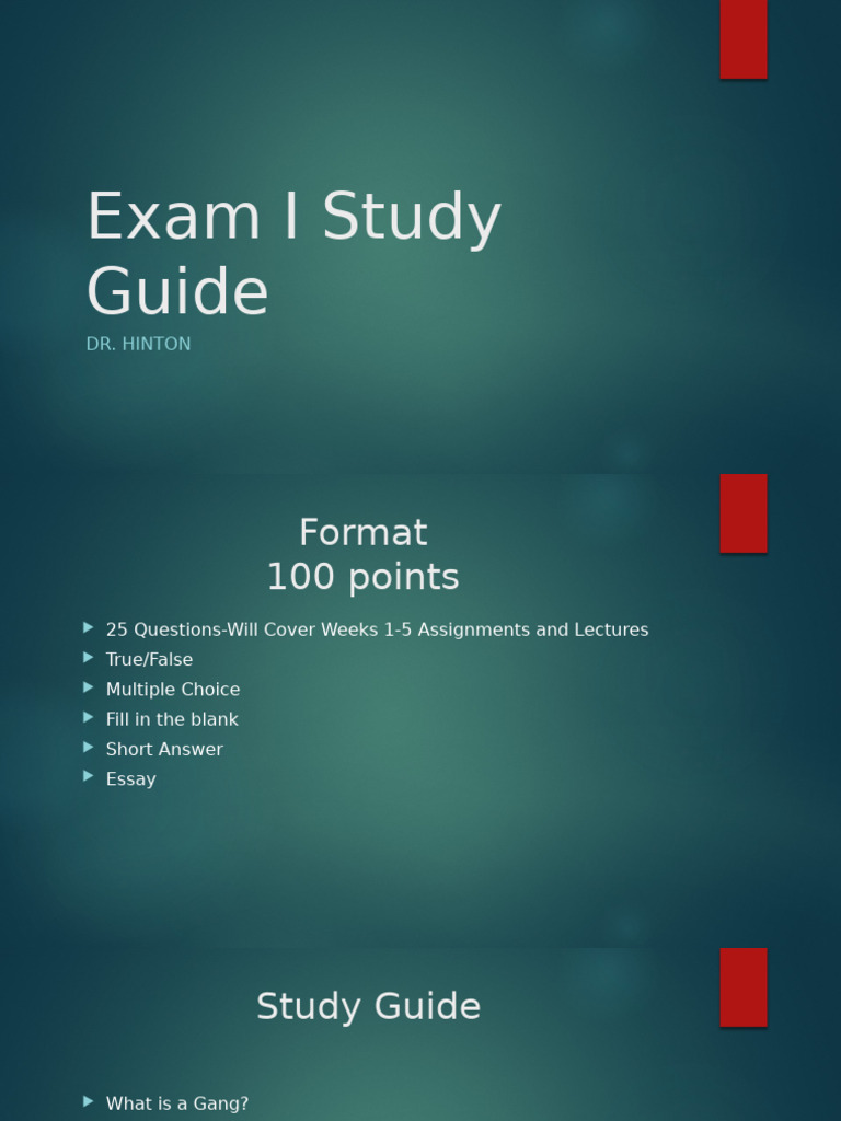 2310 Exam I Study Guide | PDF
