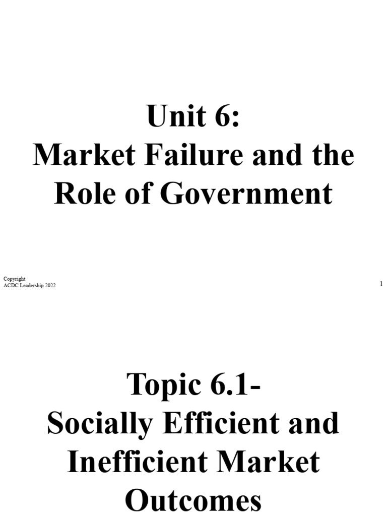 6.1 - Socially Efficient and Inefficient Market Outcomes | PDF | Demand ...