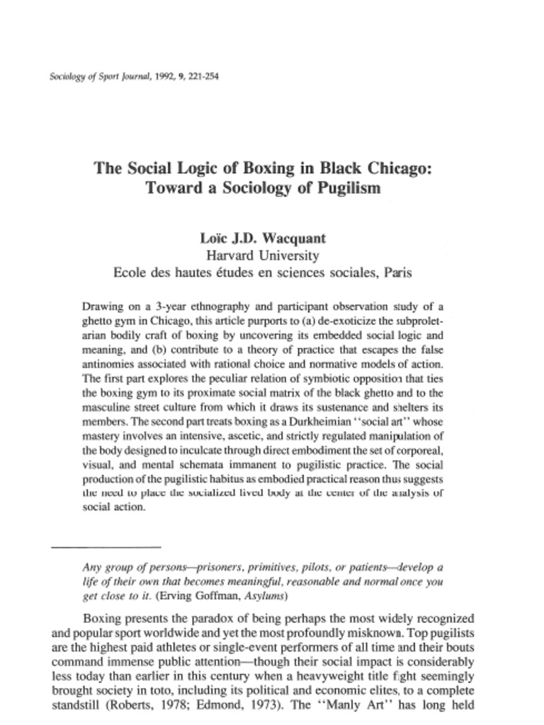 Wacquant 1992 | PDF | Unemployment