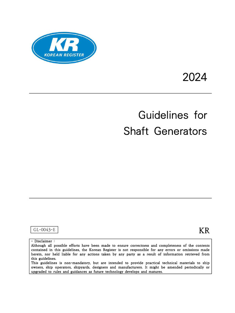 Shaft Generator Guidelines 2024 | PDF | Electric Generator | Engines