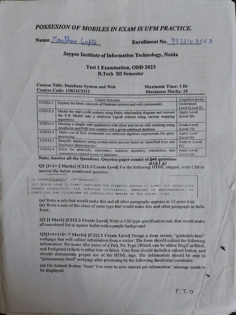 3rd Semester Cse Pyq | PDF