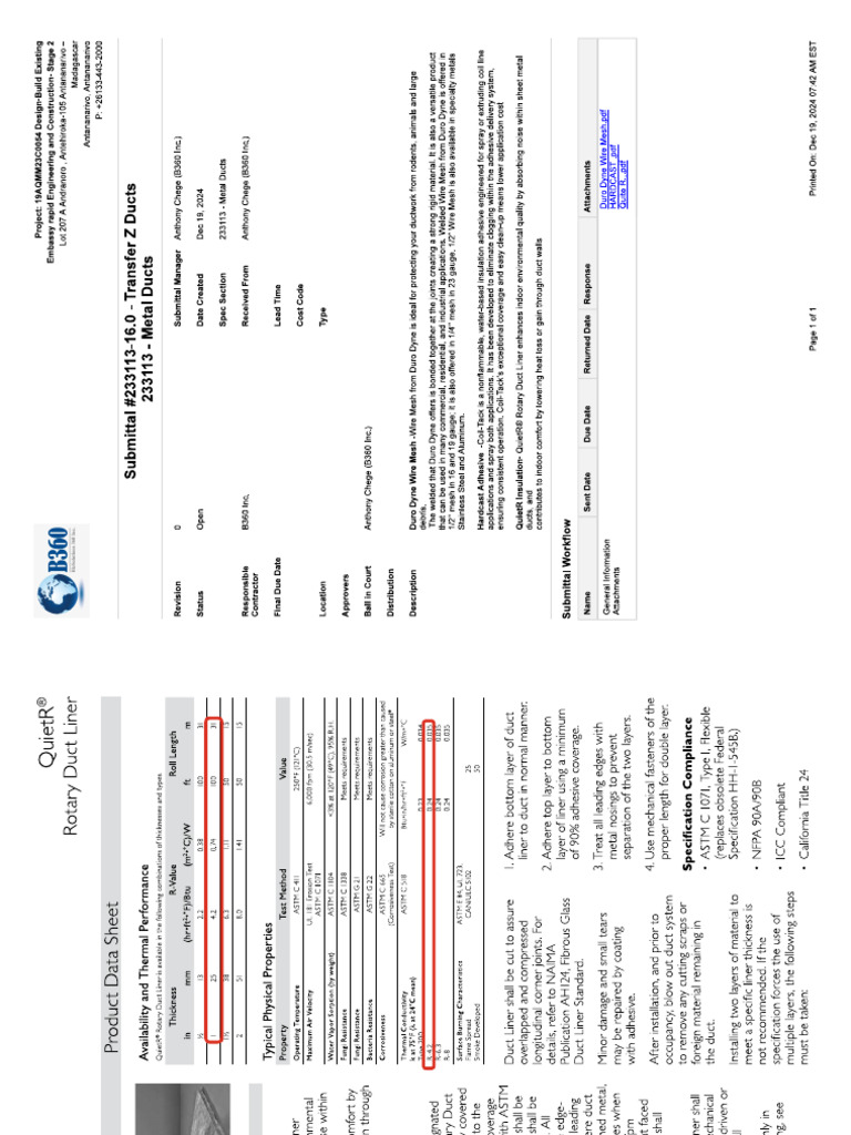 Submittal Transfer Z Ducts | PDF | Adhesive | Duct (Flow)