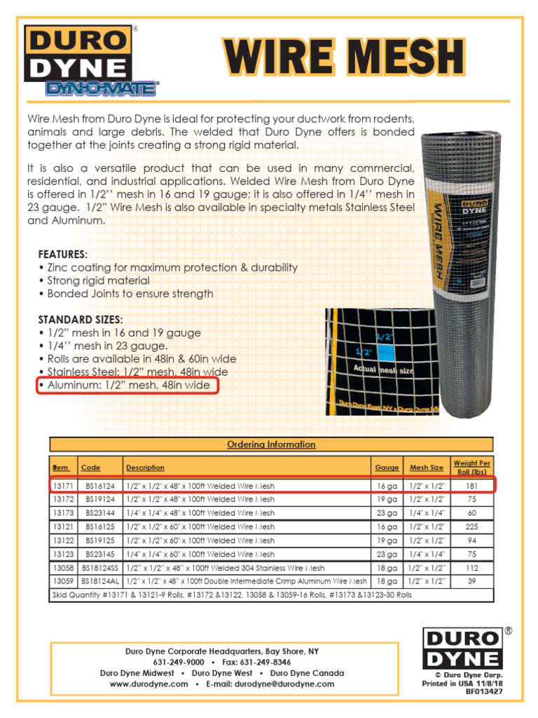 Duro Dyne Wire Mesh | PDF | Welding | Construction