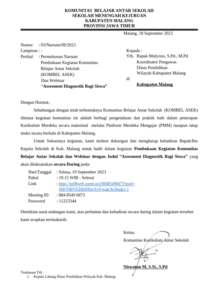 Permohonan Narsum Korwas | PDF