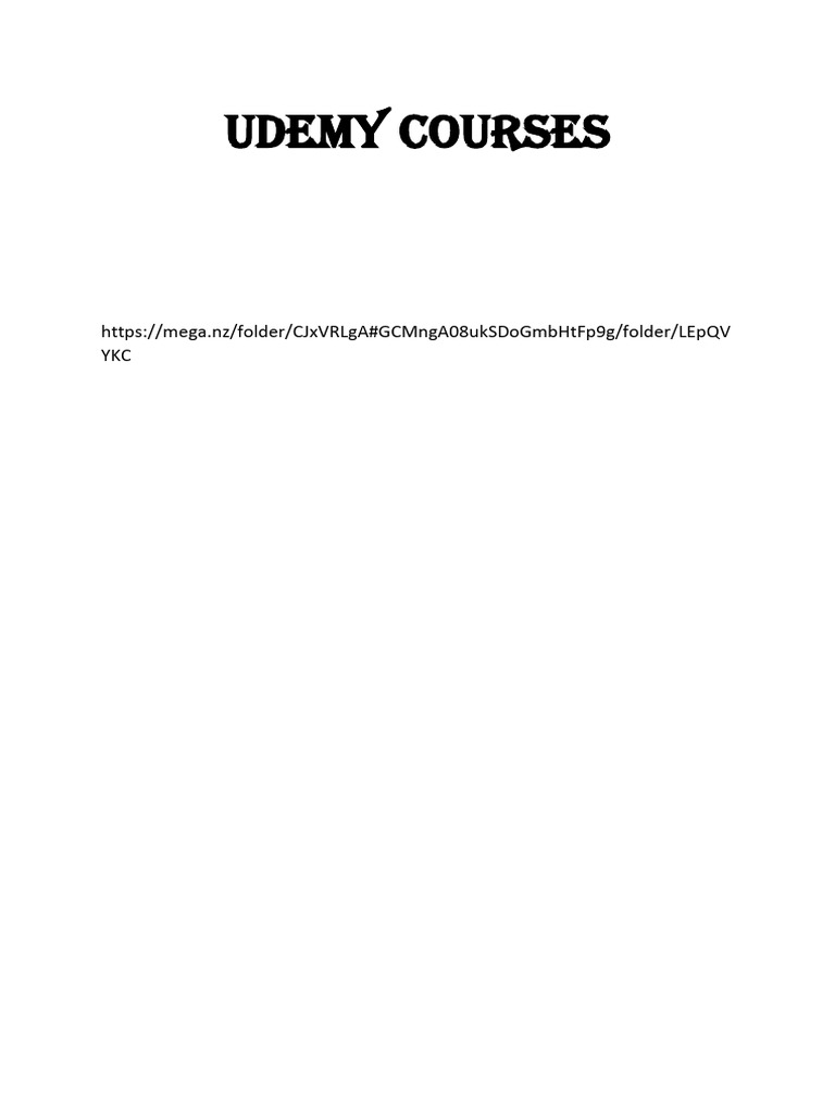 Udemy Courses | PDF