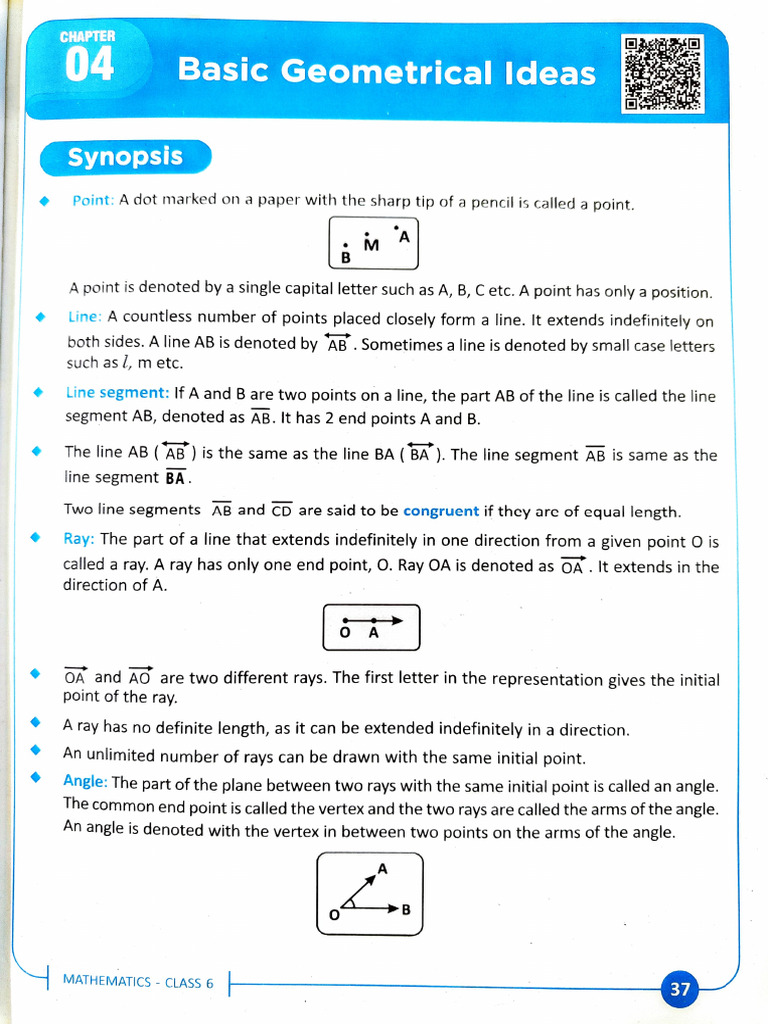 BMA Class 6 Ch 4 Basic Geometrical Ideas | PDF | Circle | Line (Geometry)