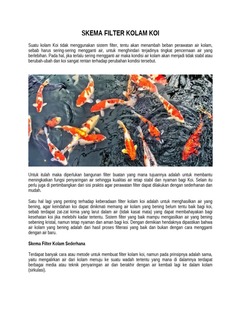Skema Filter Kolam Koi | PDF