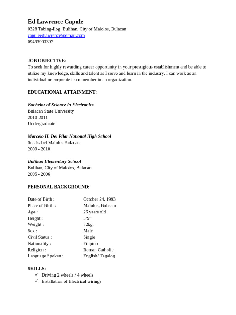 Resume Sample | PDF