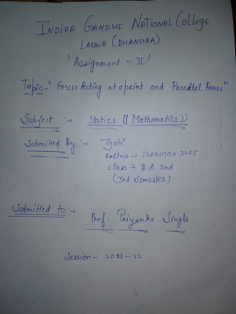 1st Assignment of Statics | PDF