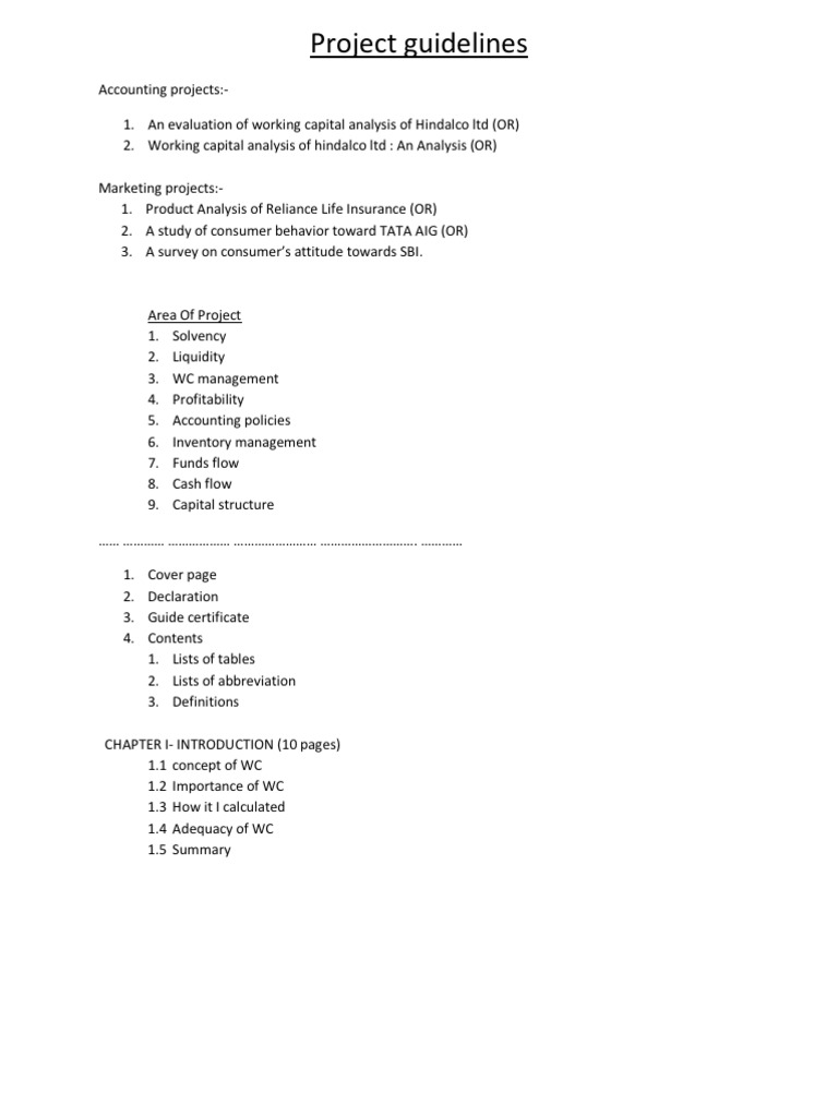 Project Guidelines | PDF