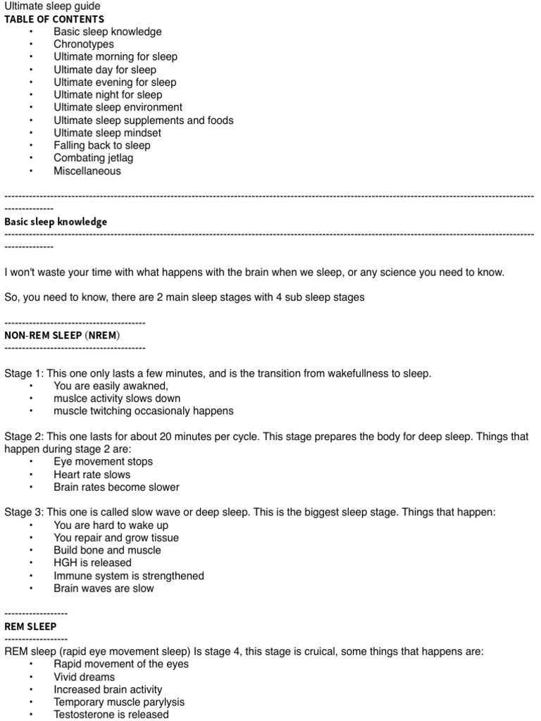 Sleep guide | PDF | Sleep | Circadian Rhythm