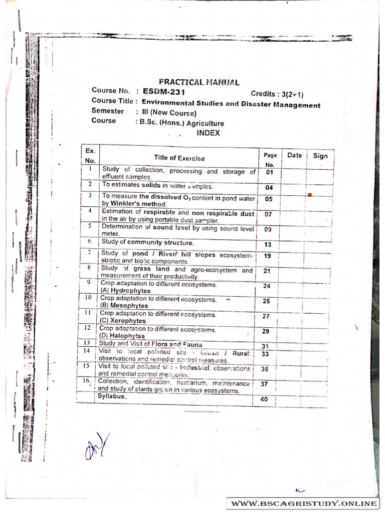 ESDM 231 (Practical Manual) | PDF