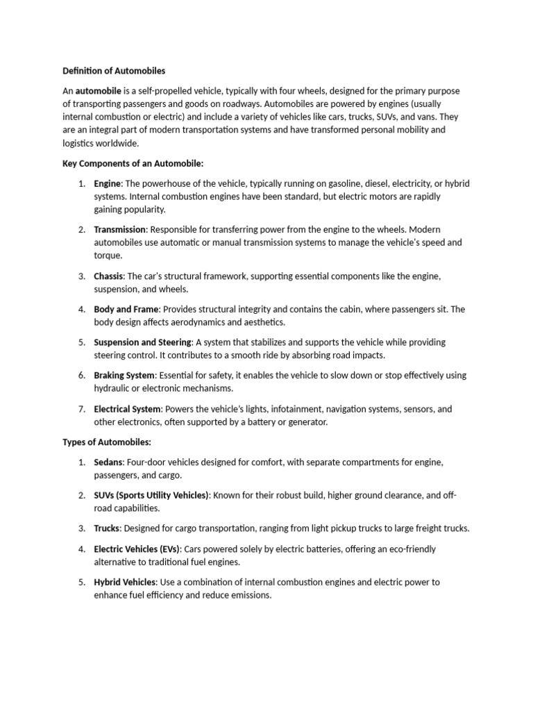 Automobile Basics for Enthusiasts | PDF | Car | Truck