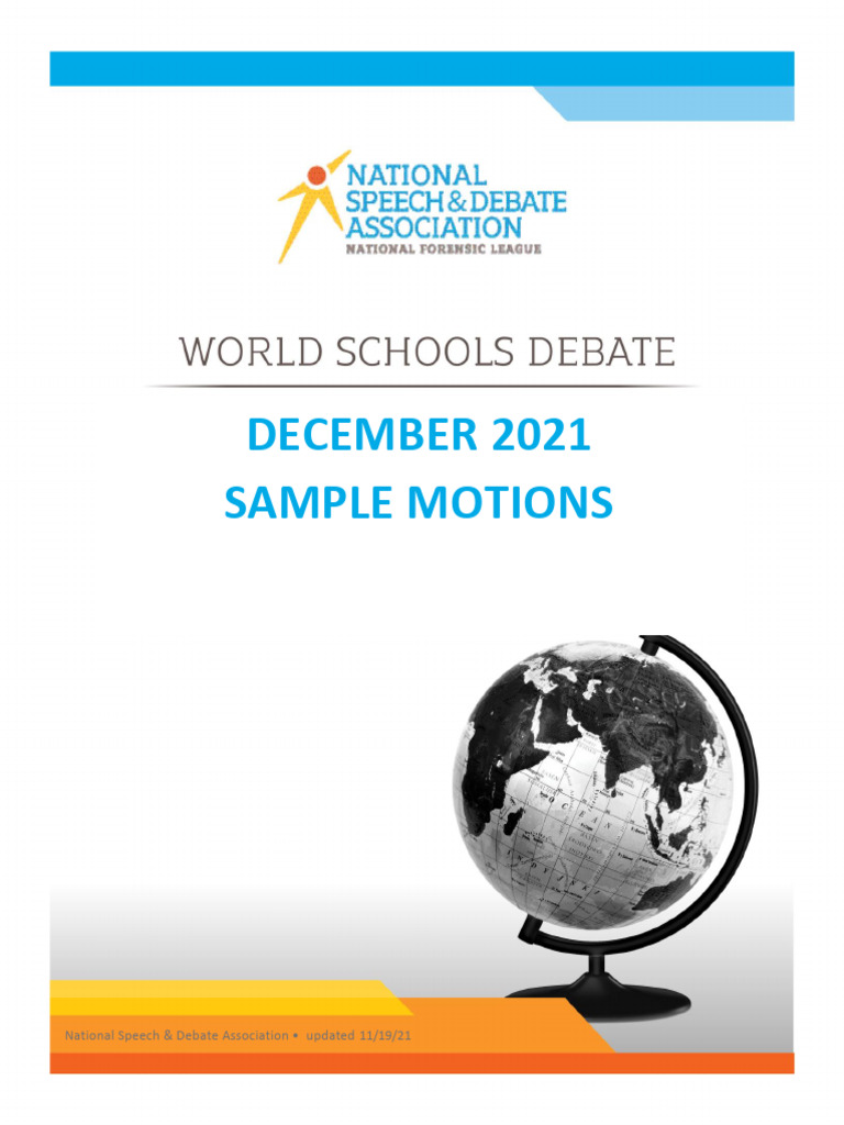 World Schools Motions Dec2021 LB EB | PDF | Crimes | Crime & Violence
