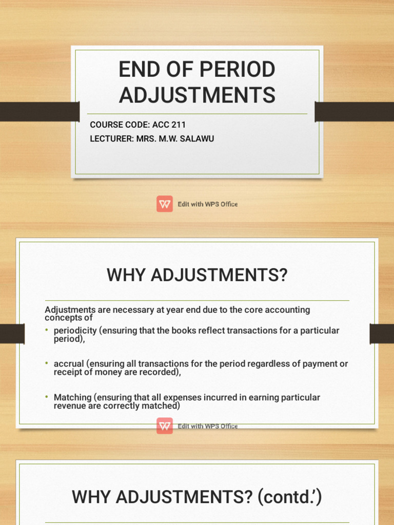 End of Period Adjustments | PDF | Depreciation | Debits And Credits