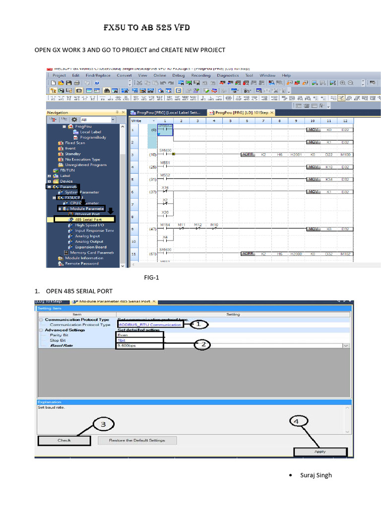 Fx5u To Ab 525 VFD | PDF