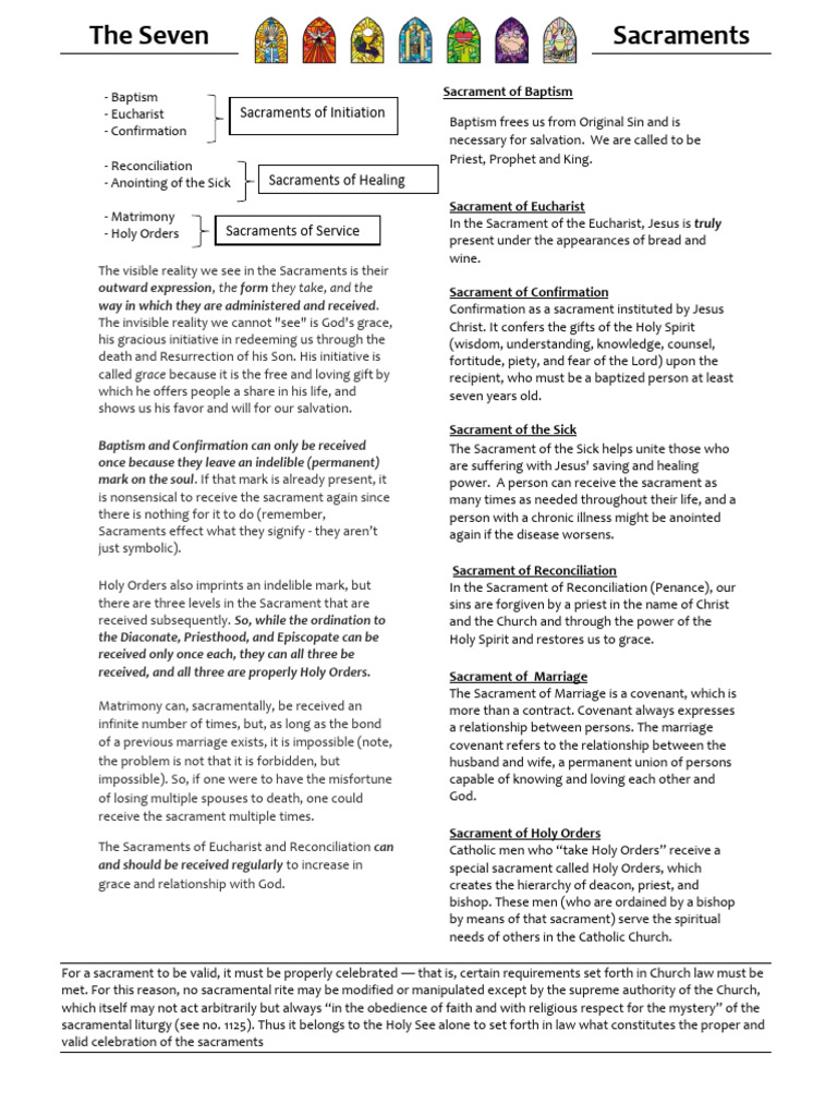 The 7 Sacraments | PDF | Sacraments | Baptism