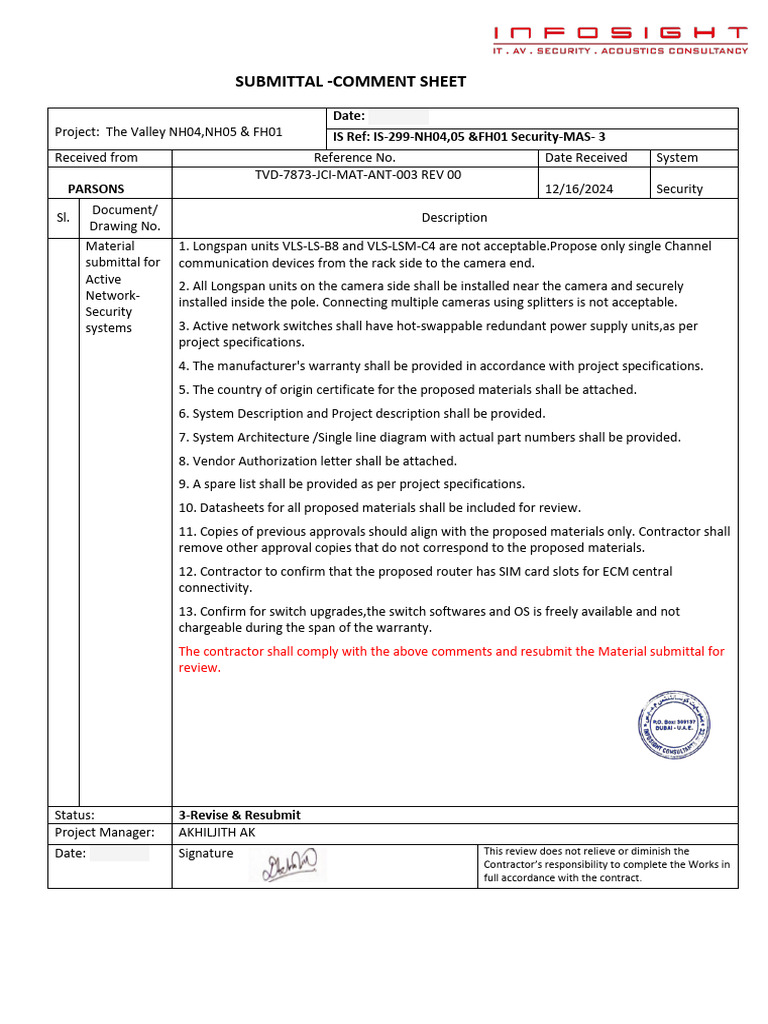 NH04 Security Material Submittal Review | PDF | Specification (Technical Standard) | Computer ...