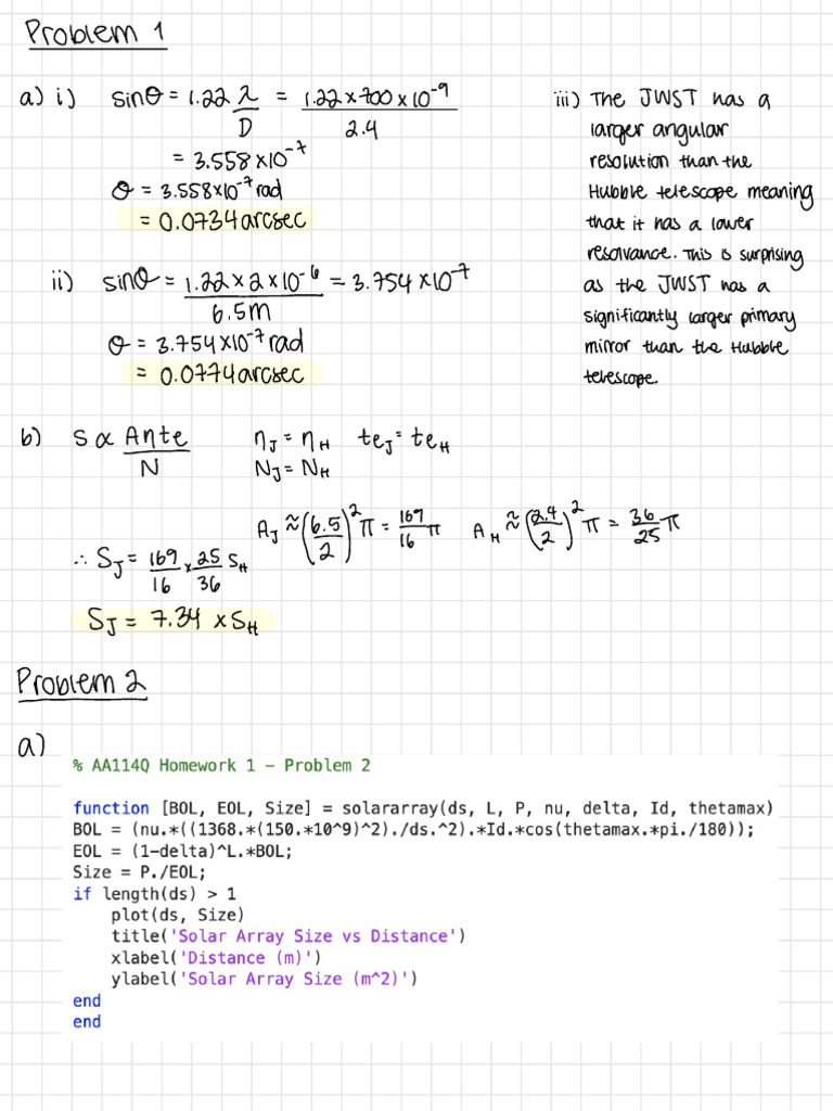 HW 1 Solutions | PDF | Hubble Space Telescope | Astronomy