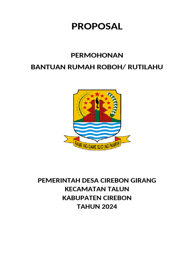 Proposal Rutilahu Desa Cirebon Girang | PDF