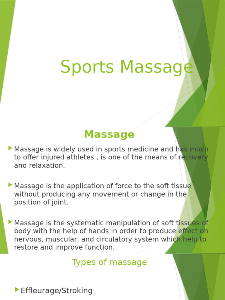 5.sports Massage | PDF | Massage | Hand