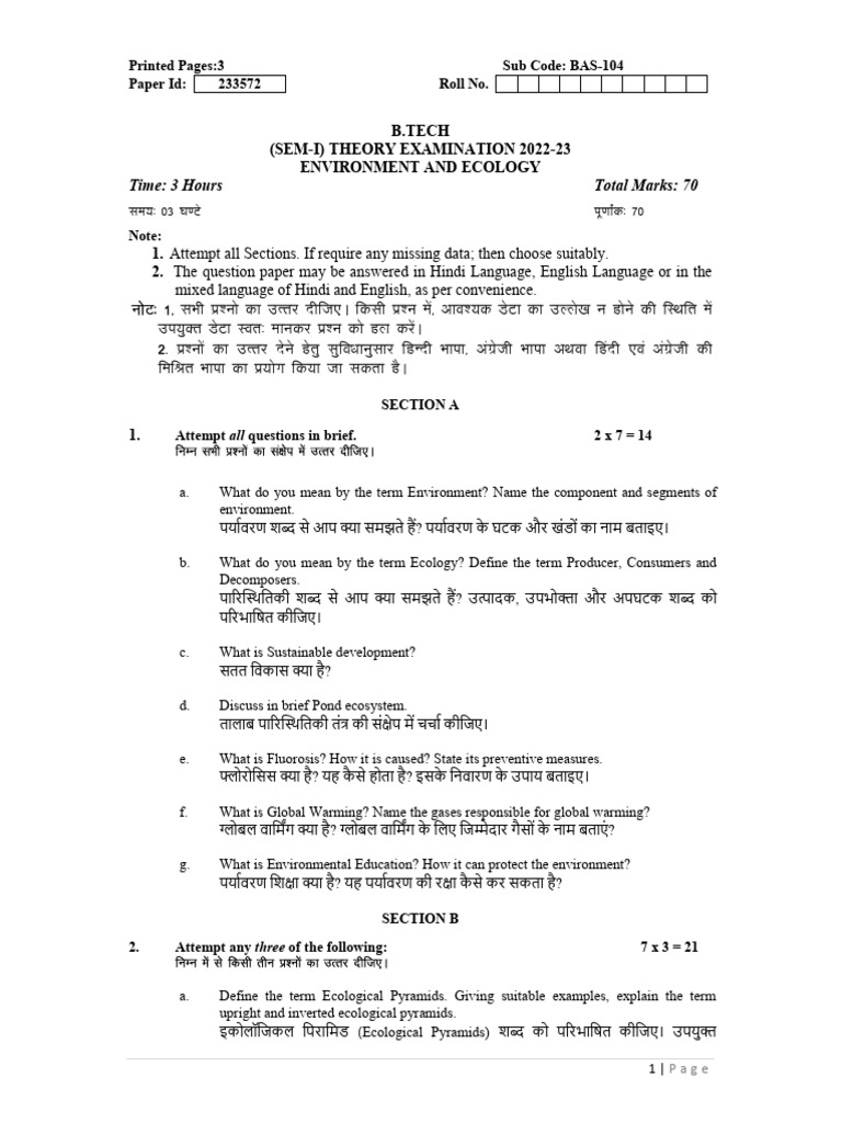 Previous Year Question Papers | PDF