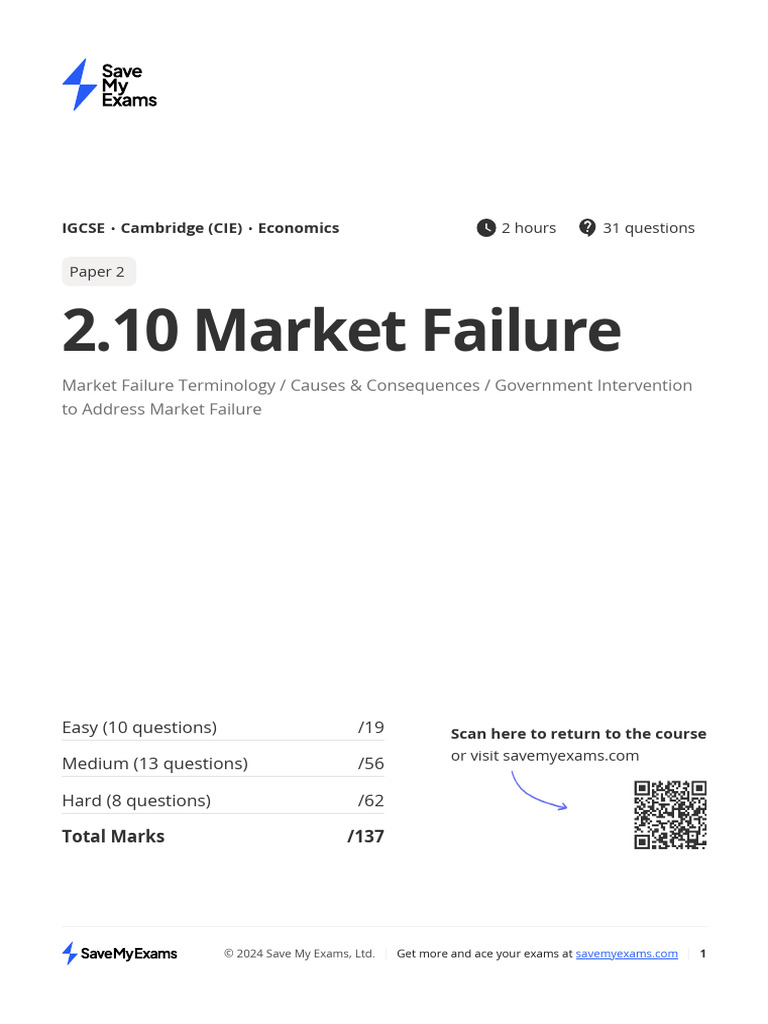 Understanding Market Failure in Economics | PDF | Taxes | Market ...