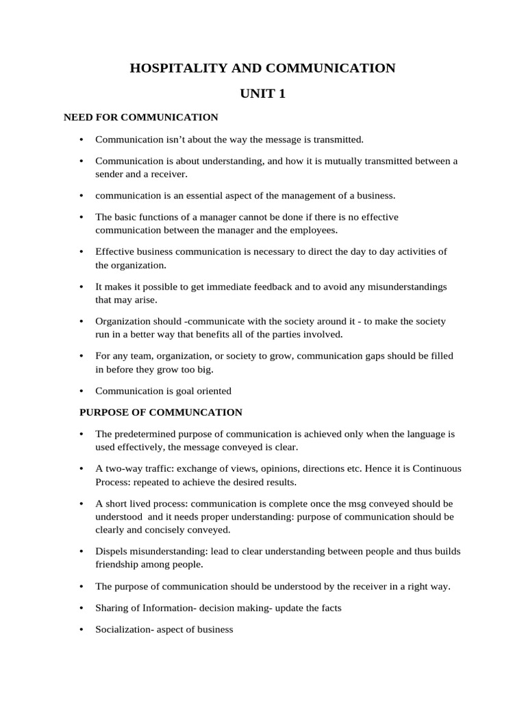 Effective Communication in Hospitality | PDF | Communication | Information