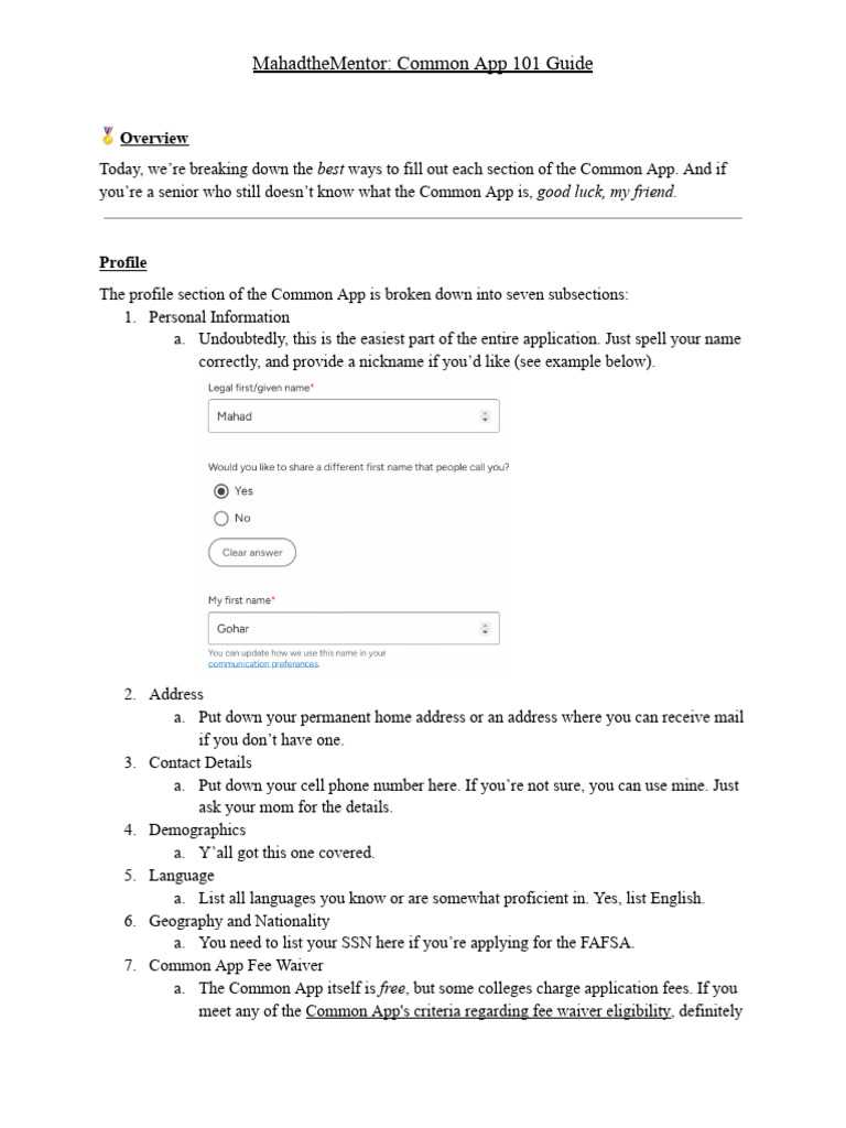 Commom App Guide | PDF | Essays | Experience