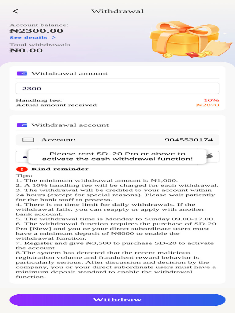 Lotto Withdrawal Guidelines and Fees | PDF