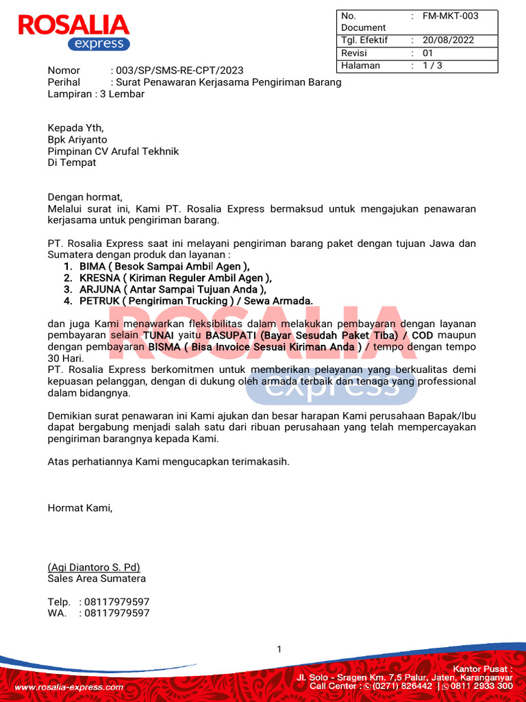 Penawaran CV Arufal Teknik | PDF