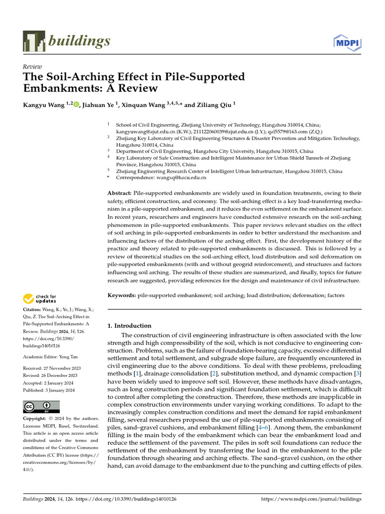The Soil-Arching Effect in Pile-Supported Embankments A Review | PDF ...