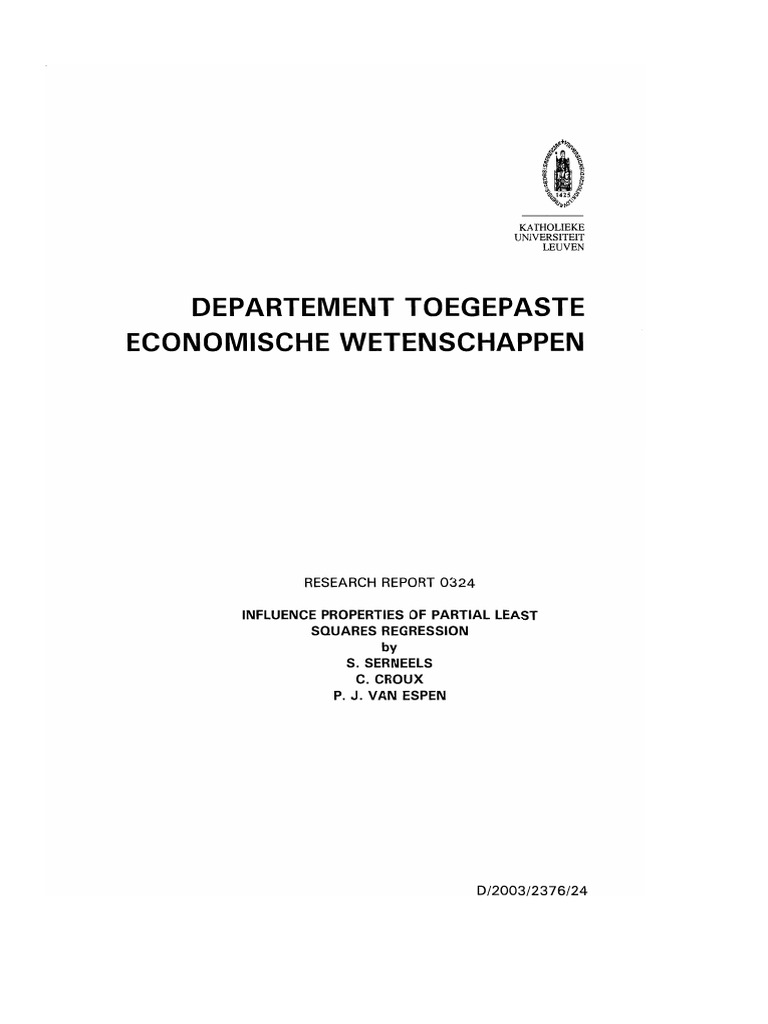 Influence Properties of Partial Squares | PDF | Robust Statistics ...