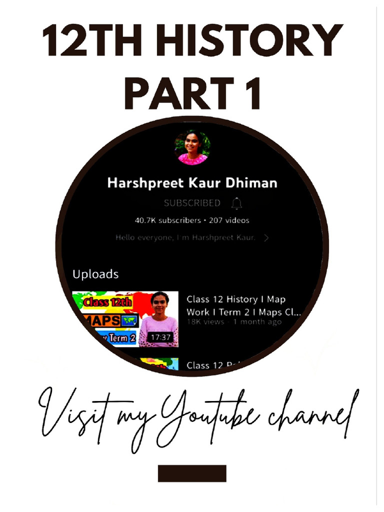 XII History Handwritten Notes Harshpreet @CUETCBSE2 | PDF