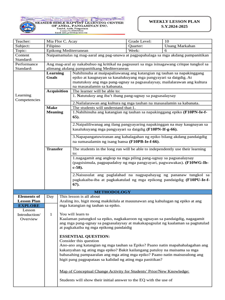 6 Weekly LP G10-Fil | PDF