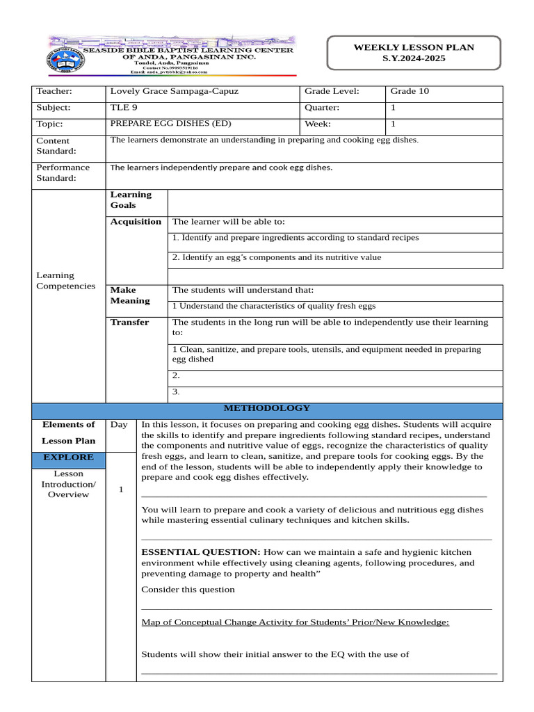 7 WEEKLY LP G10-FIL | PDF | Food Safety | Hygiene