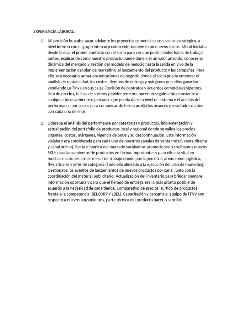Coordinador de Marketing en Creditex | PDF | Marketing | Negocios ...