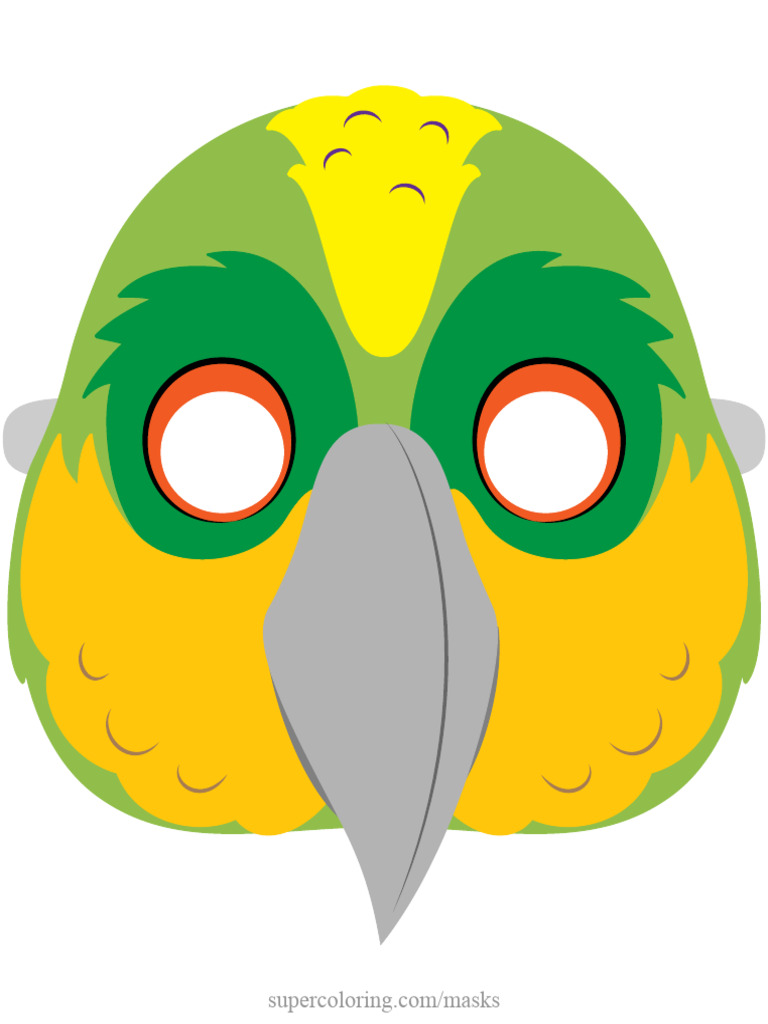 Parrot Mask Color Paper Craft | PDF