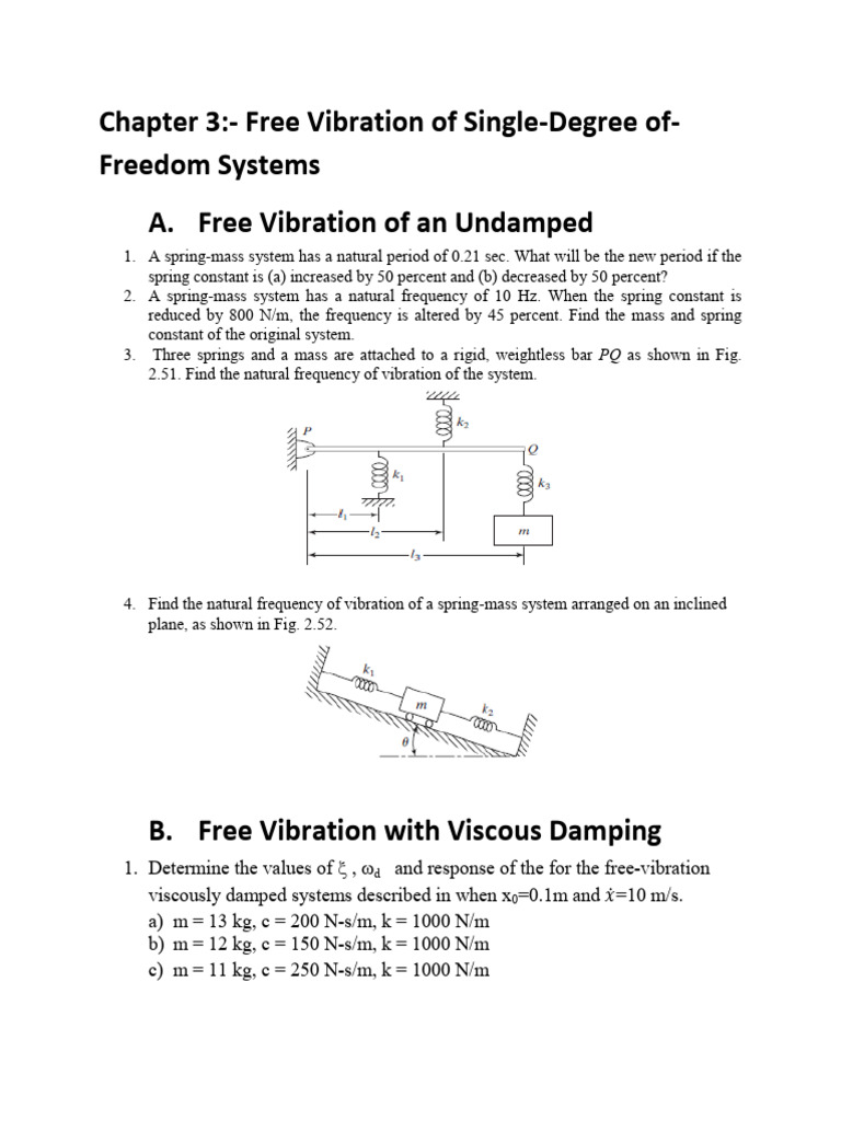 Natural Frequency of Spring-Mass Systems | PDF