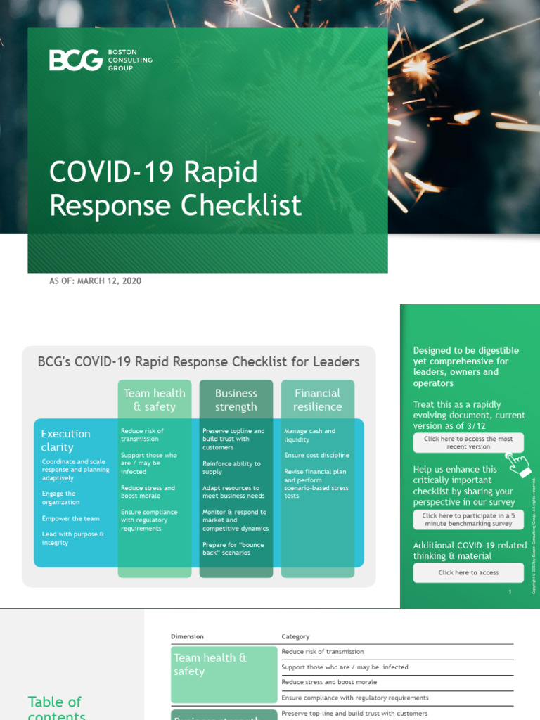 COVID-19 Rapid Response Checklist - v20200312 PDF | PDF | Supply Chain ...