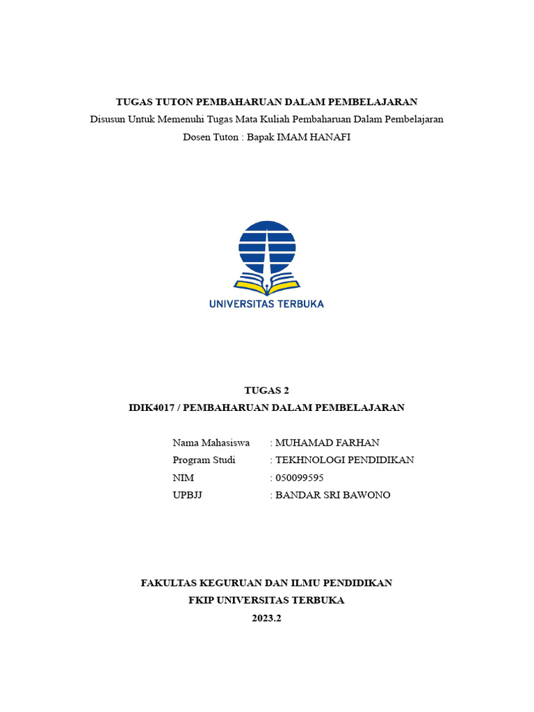 Tugas 2 Pembaharuan Dalam Pembelajaran | PDF