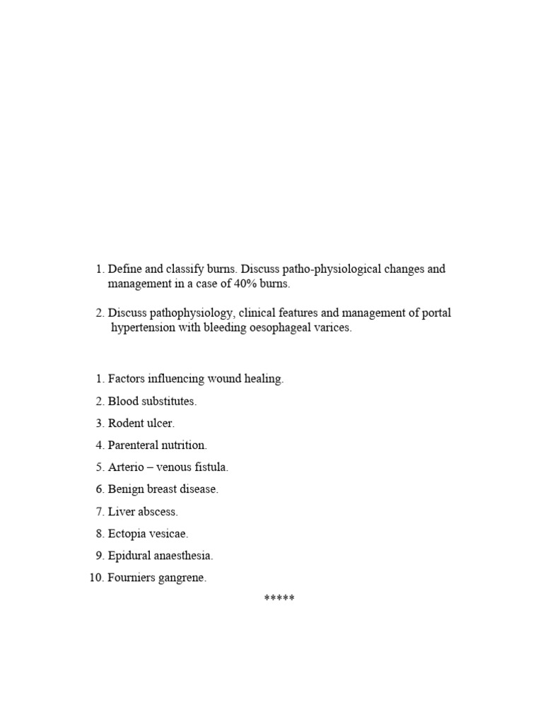 General Surgery Exam Questions 2009 | PDF
