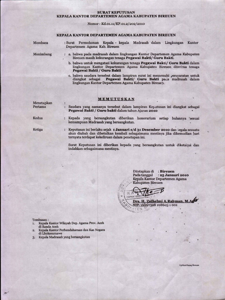 SK 2010 kemenag | PDF