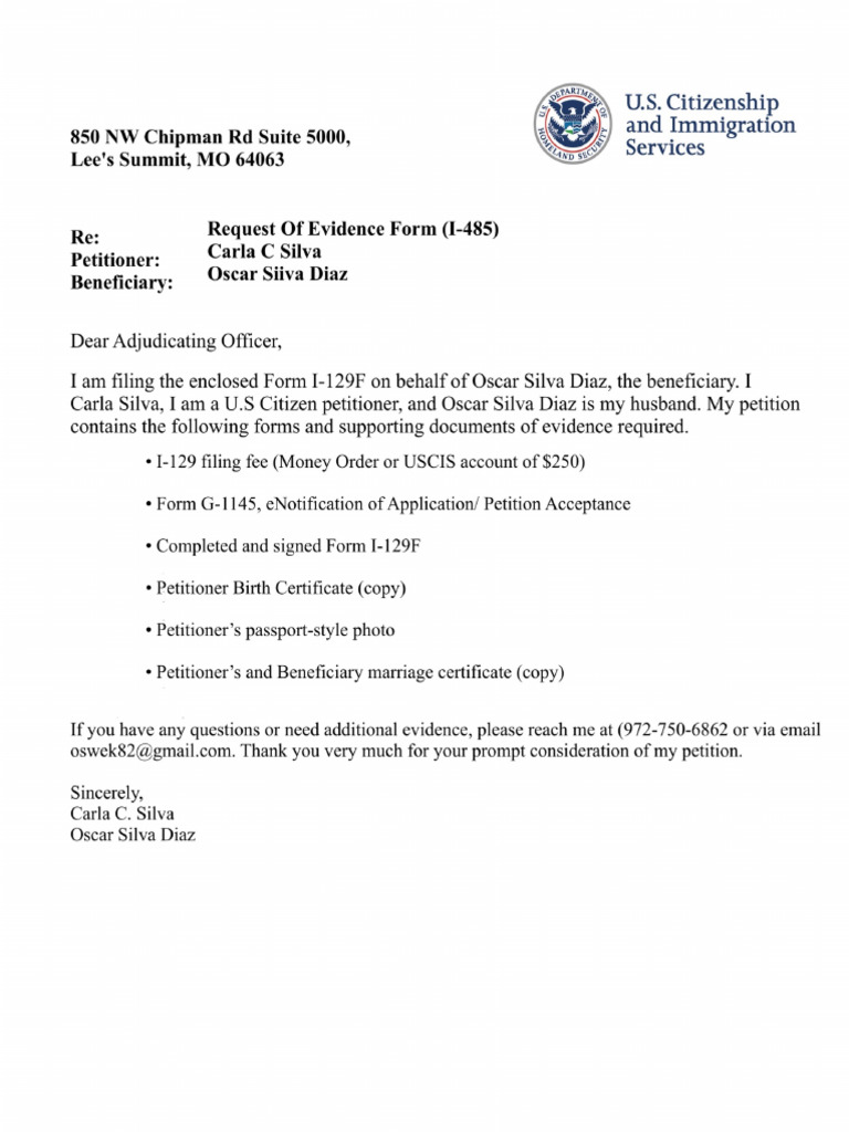 I-129F-Cover-Letter- Spouse | PDF