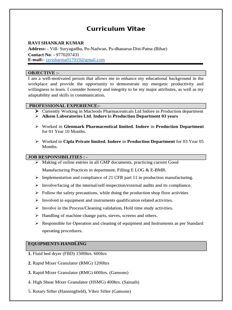 RAVI KUMAR CV | PDF