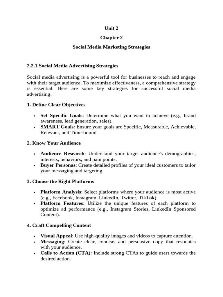 Unit 2_chapter_2_Social_media_marketing_strategies | PDF | Popular ...