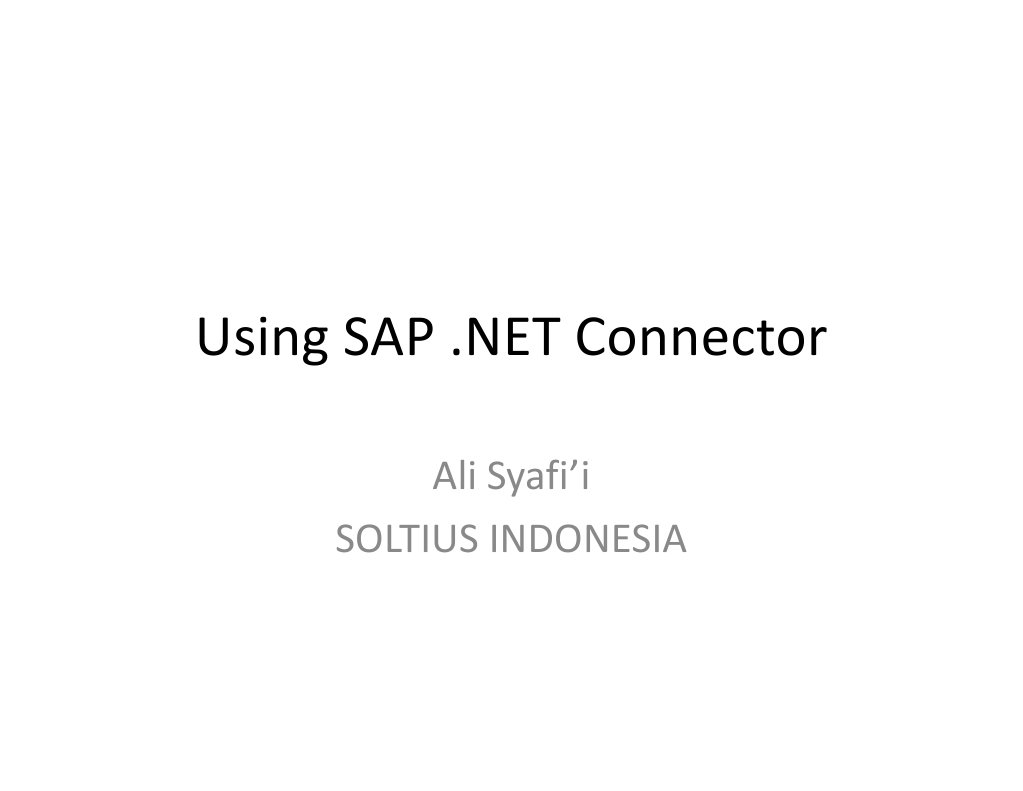 Using Sap Net Connector | PDF